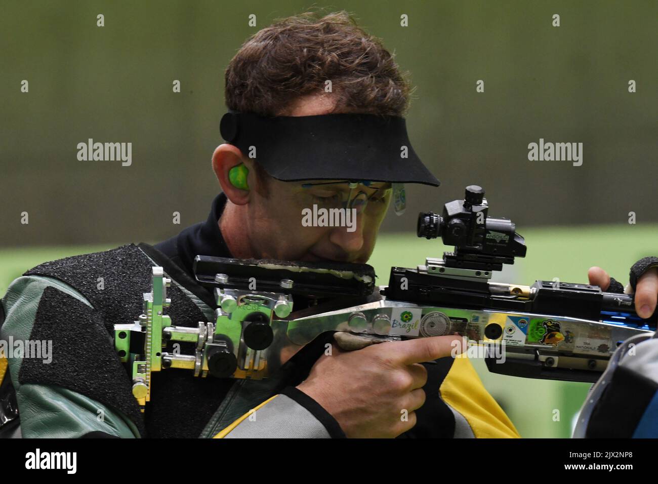 Australia's Dane Sampson competing in the Men's 10m Air Rifle ...