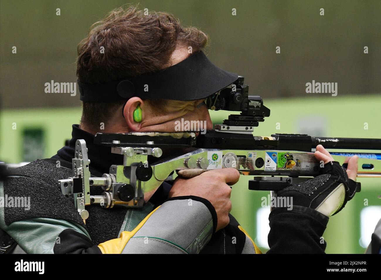 Australia's Dane Sampson competing in the Men's 10m Air Rifle ...