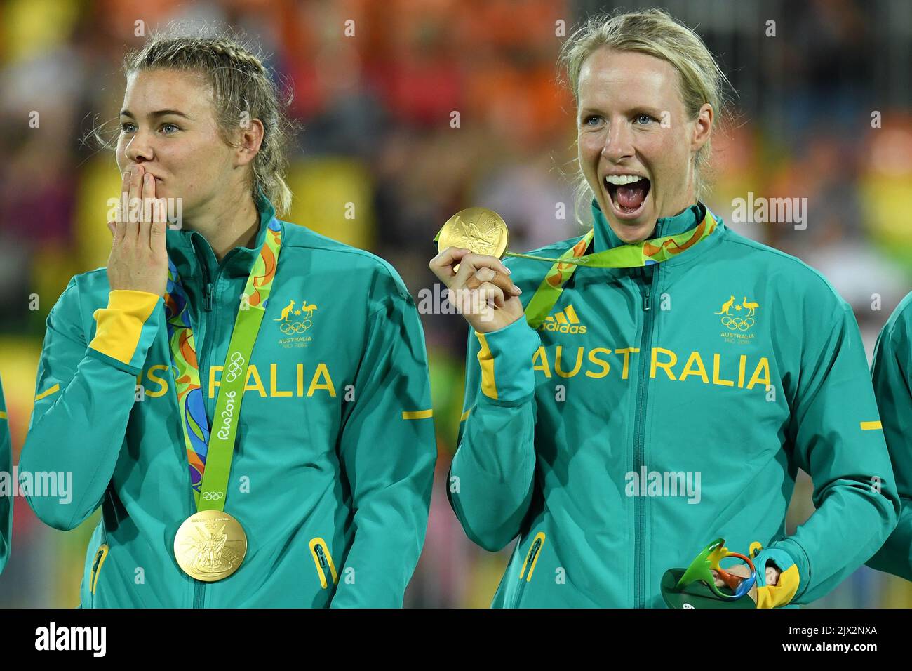 Australia's Nicole Beck (left) and Gemma Etheridge (right) after ...