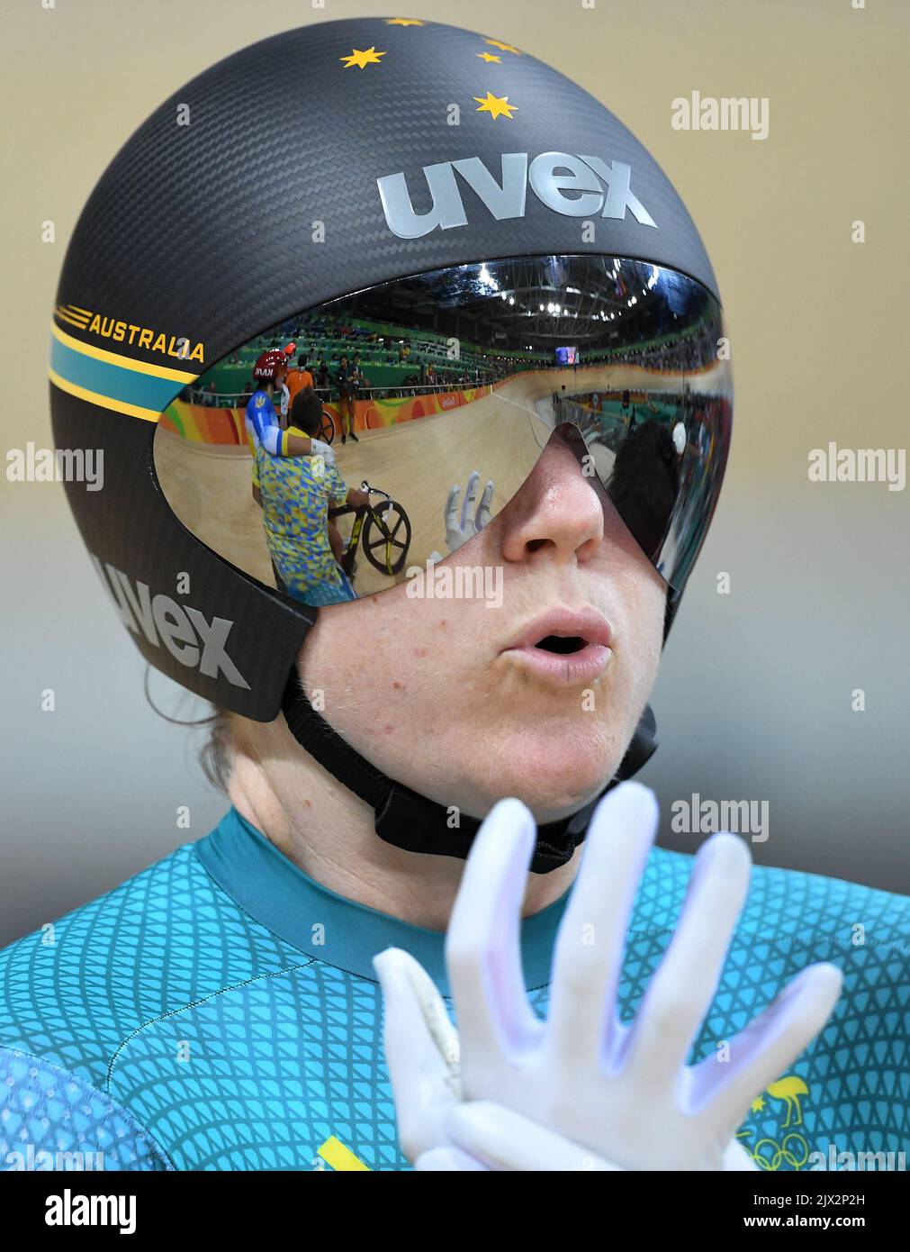 Australia's Anna Meares looks on prior to riding in the second round of ...