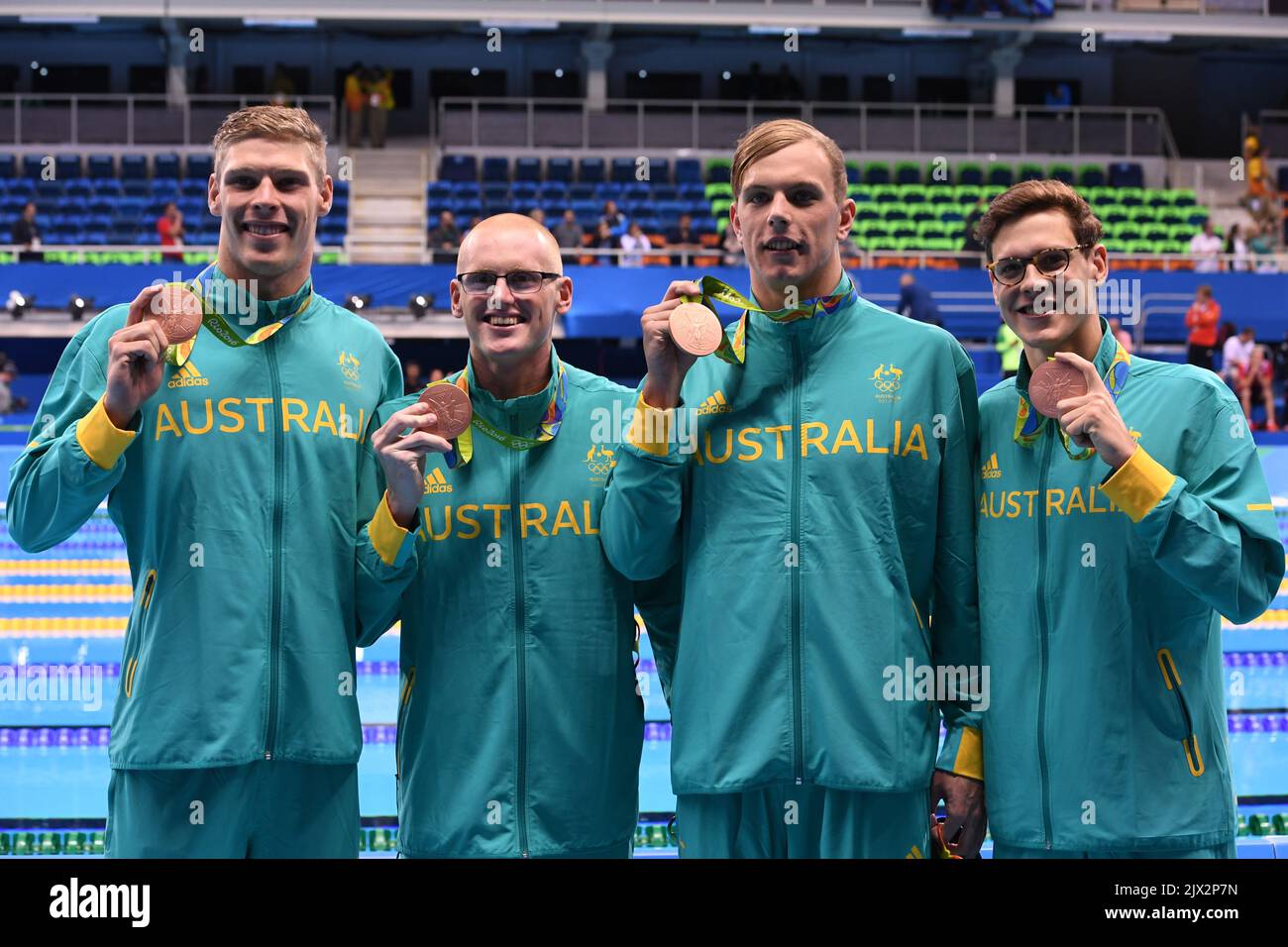 Australia's Jake Packard, David Morgan, Kyle Chalmers, and Mitchell ...