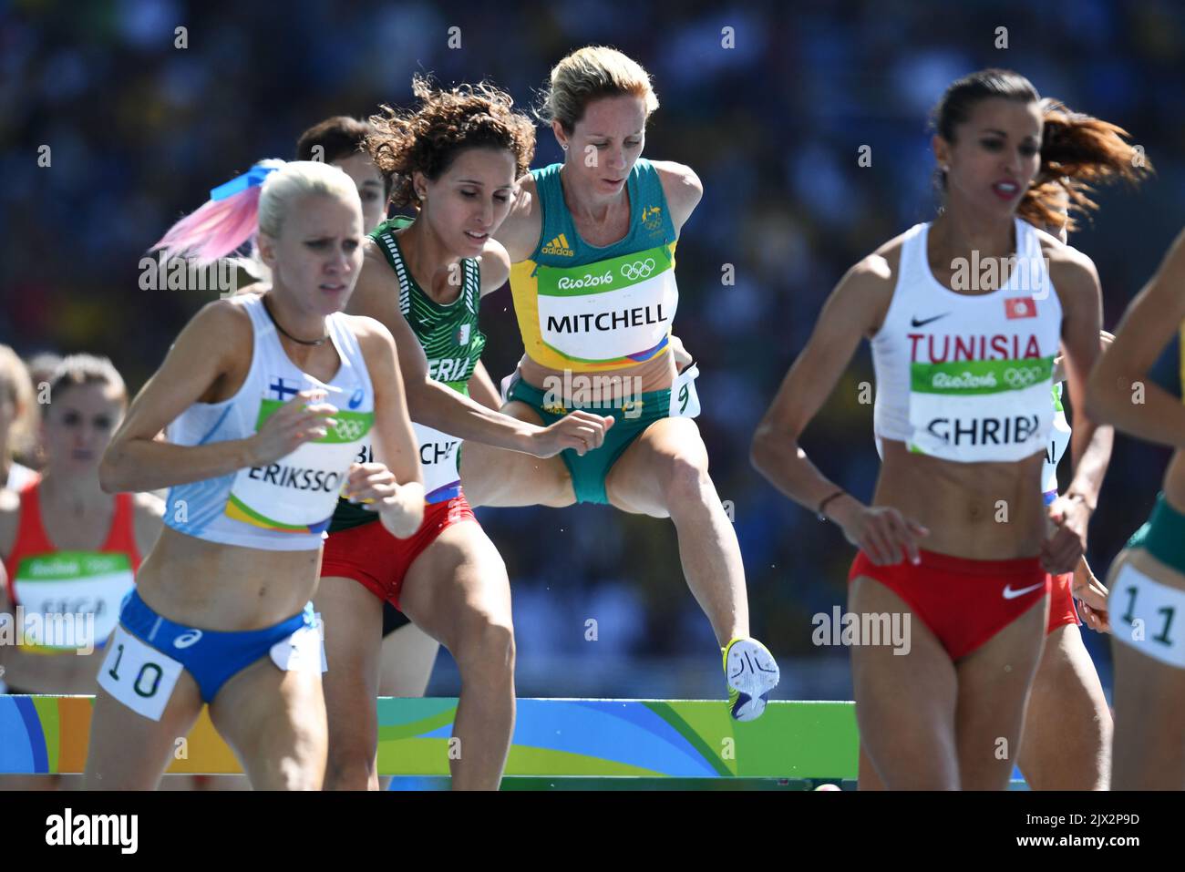 Victoria Mitchell of Australia in action during the Women's 3000m Steeplechase Round 1 Heat 2 ...