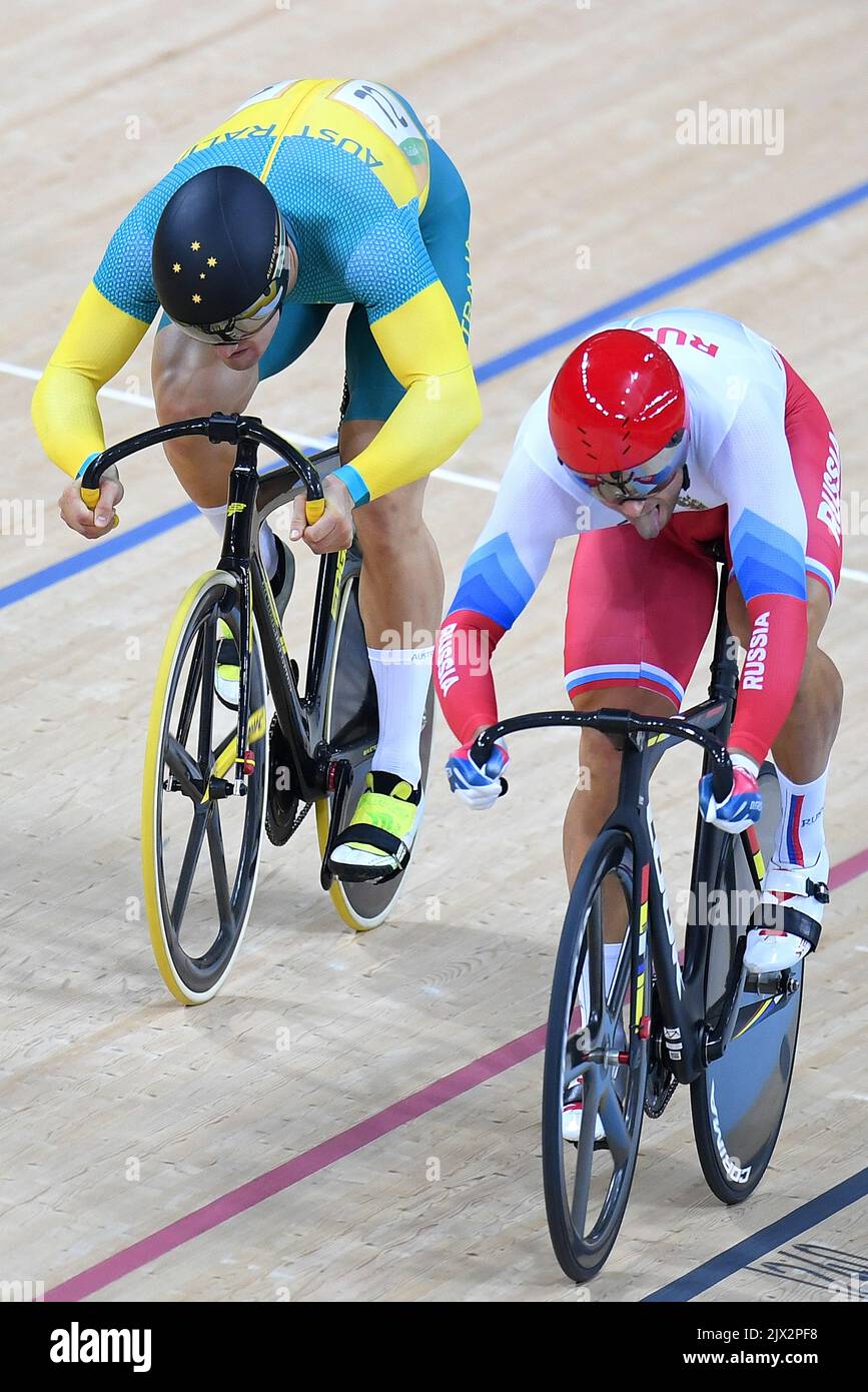 Cyclist Matthew Glaetzer of Australia during the Men's Sprint Finals at ...