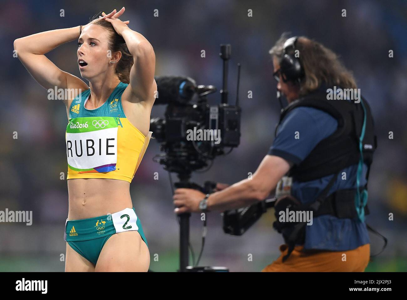 Anneliese Rubie of Australia in action during the Women's 400m Semi ...
