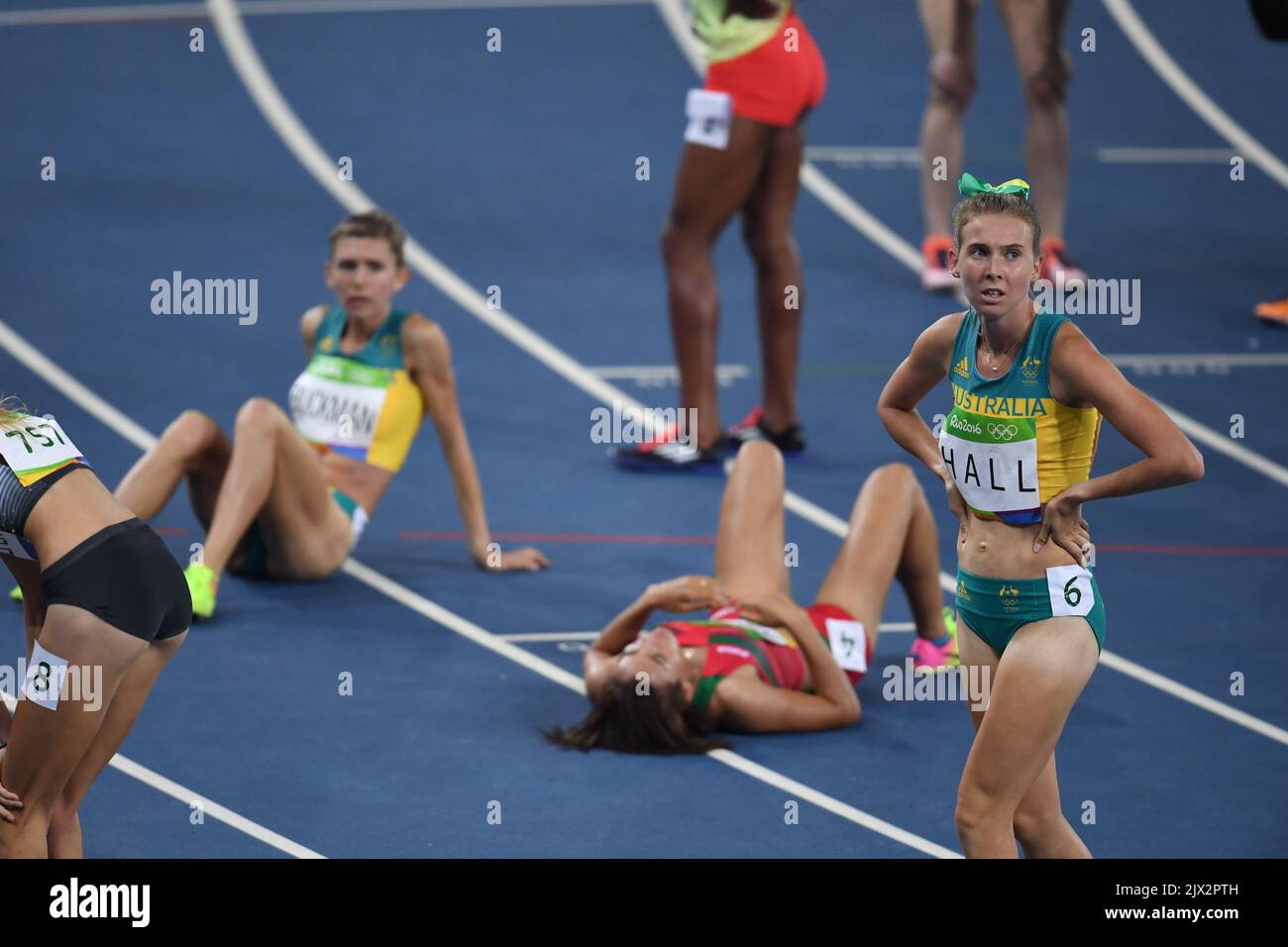 Linden Hall and Zoe Buckman of Australia in action during the Women's ...