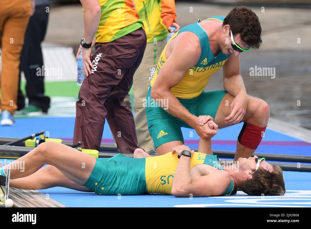 Australia's Men's Four Josh Dunkley-Smith with Will Lockwood after ...