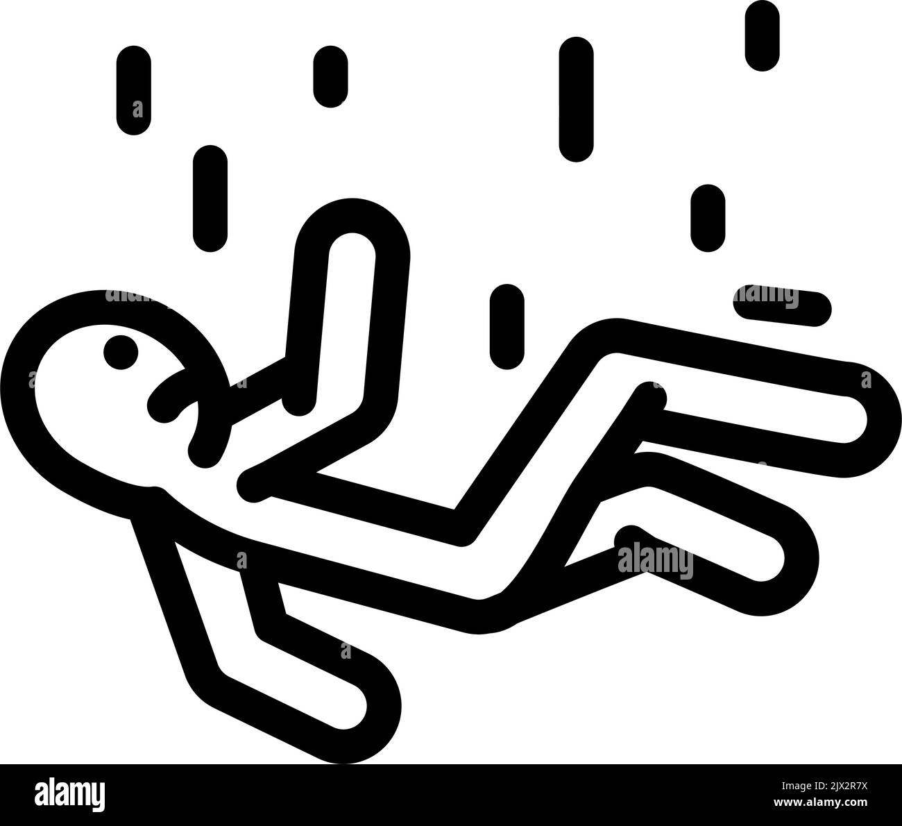 man falls accident line icon vector illustration Stock Vector Image ...