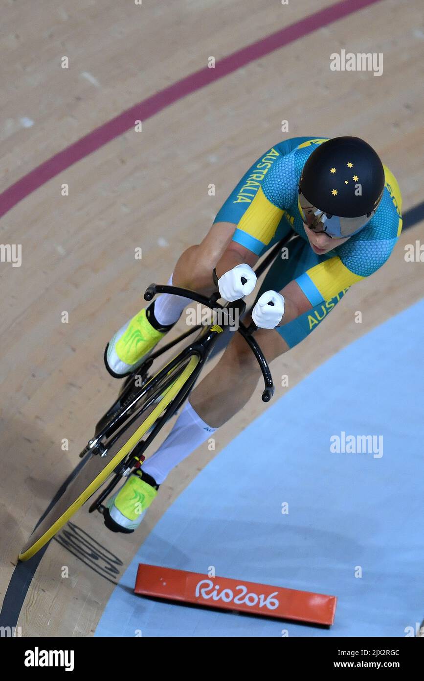 Cyclist Annette Edmondson of Australia competing in the Women's Omnium ...