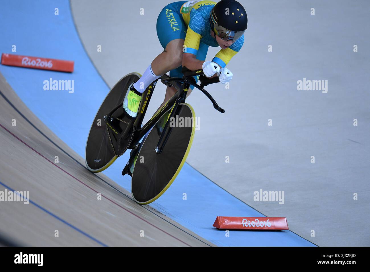 Cyclist Annette Edmondson of Australia competing in the Women's Omnium ...