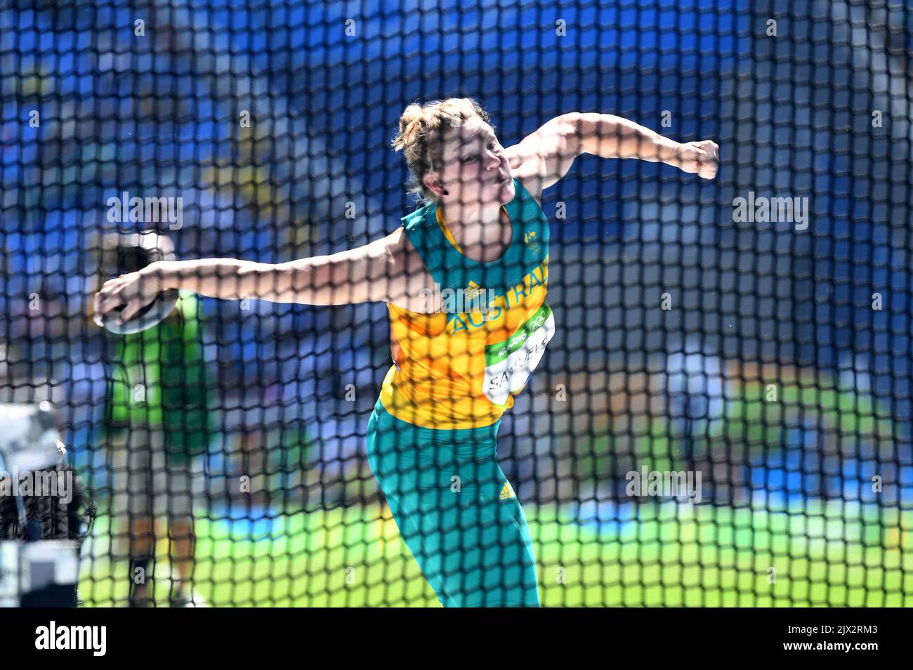 Australia's Dani Samuels is seen during the final of the Women's Discus ...