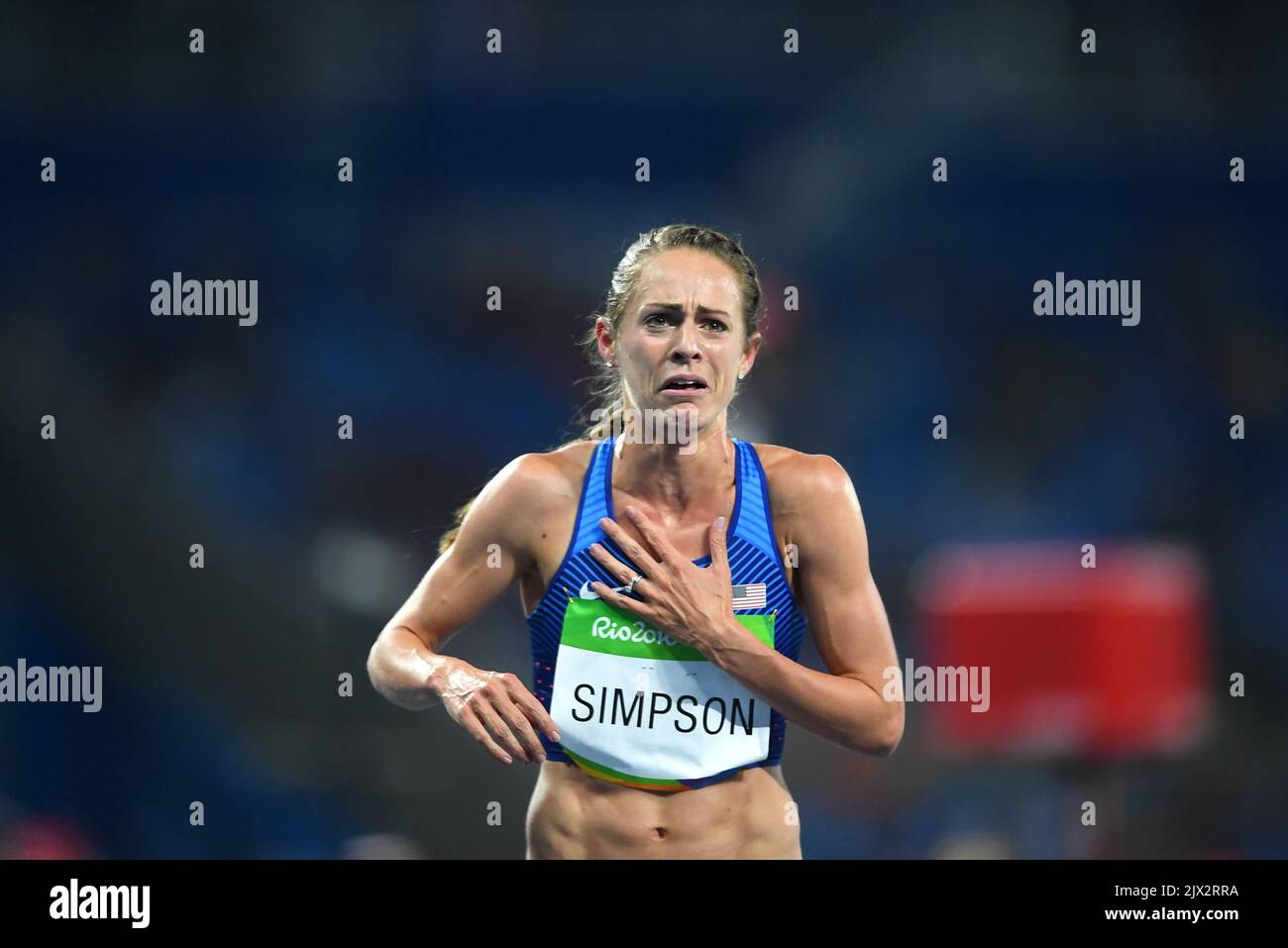 Jennifer Simpson of the United States reacts after placing Bronze in ...