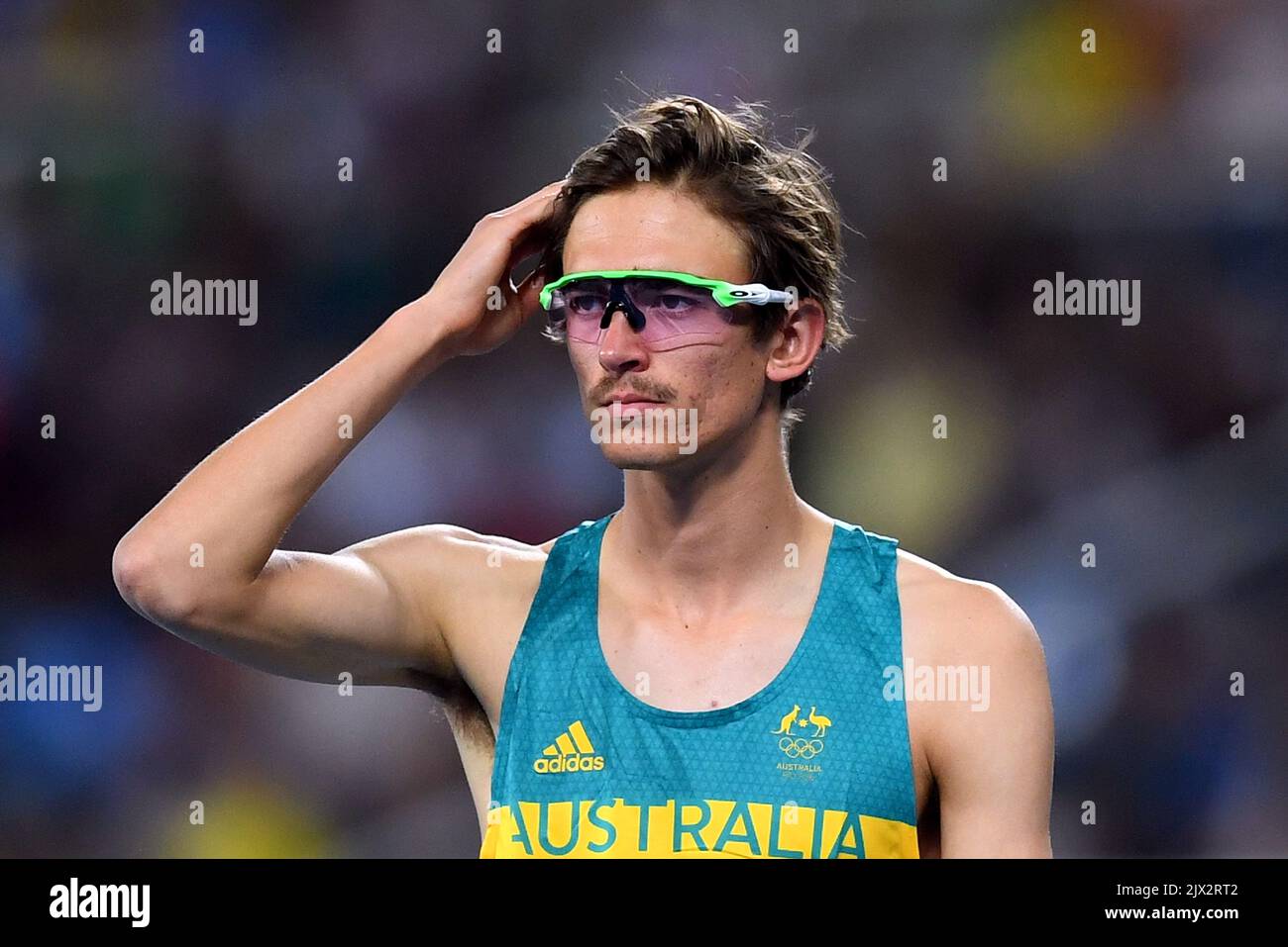 Brandon Starc of Australia reacts after competing in the Men's High ...