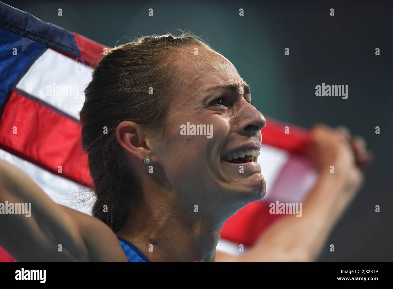 Jennifer Simpson of the United States reacts after placing Bronze in ...