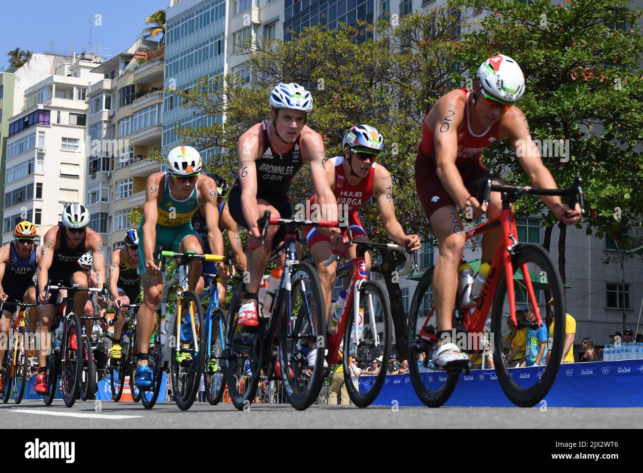 Australia's Aaron Royle (4th from the right) in action during the Men's ...