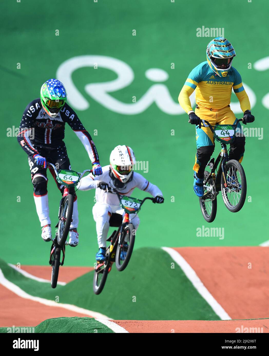 Australia's Anthony Dean in action during run 3 of the Men's BMX Semi ...