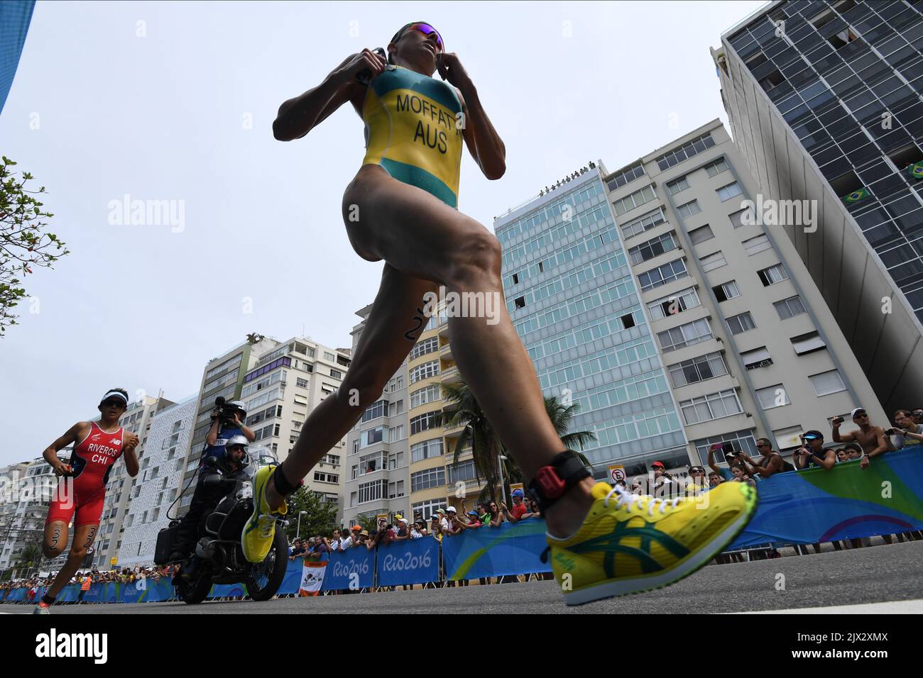 Australia's Emma Moffatt during the run leg of the Women's Triathlon at ...