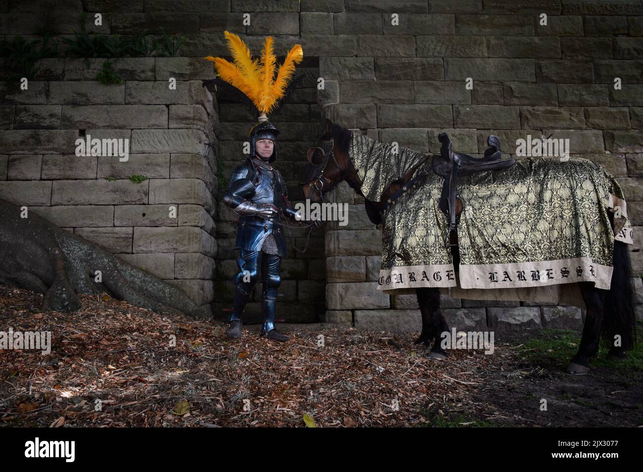 Two time World medieval jousting champion Rod Walker poses for a ...