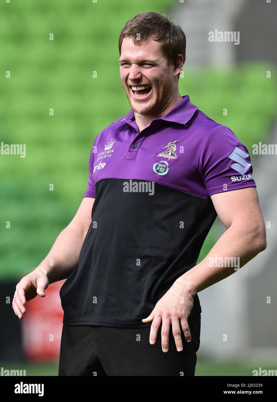 Melbourne Storm player Tim Glasby is seen during a media call at AAMI ...