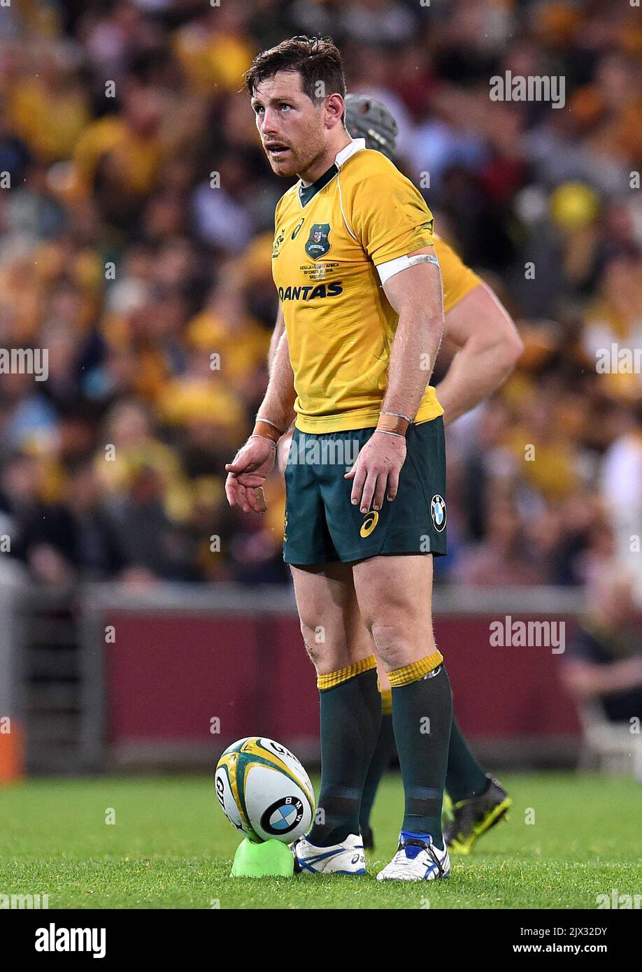 Bernard Foley of the Australian Wallabies prepares to kick during their ...