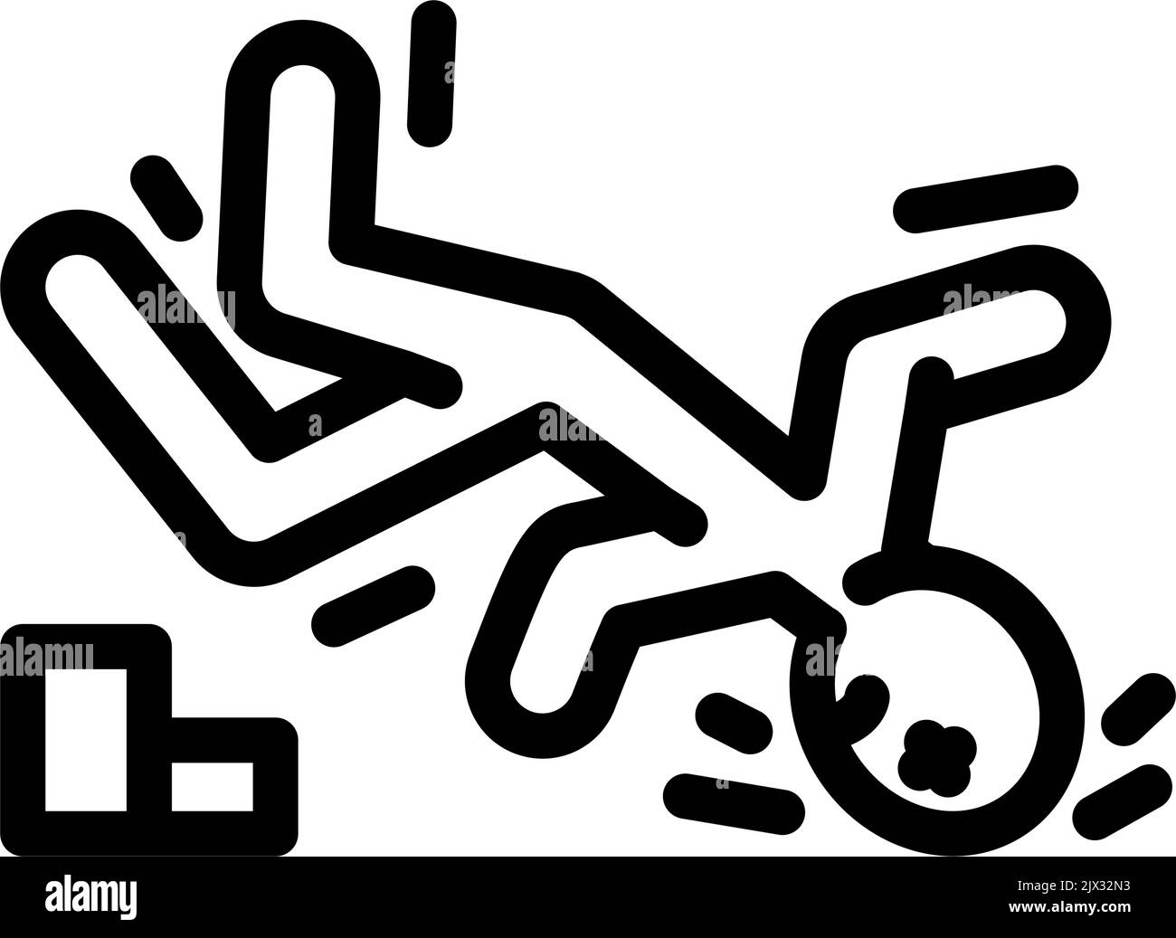 drop head kick accident line icon vector illustration Stock Vector ...
