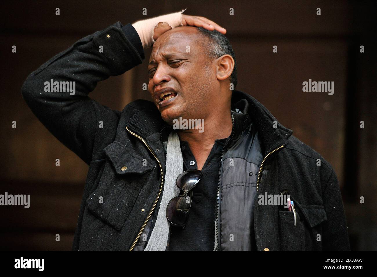 A man believed to be the father of Wubanchi Asfaw outside the Supreme ...