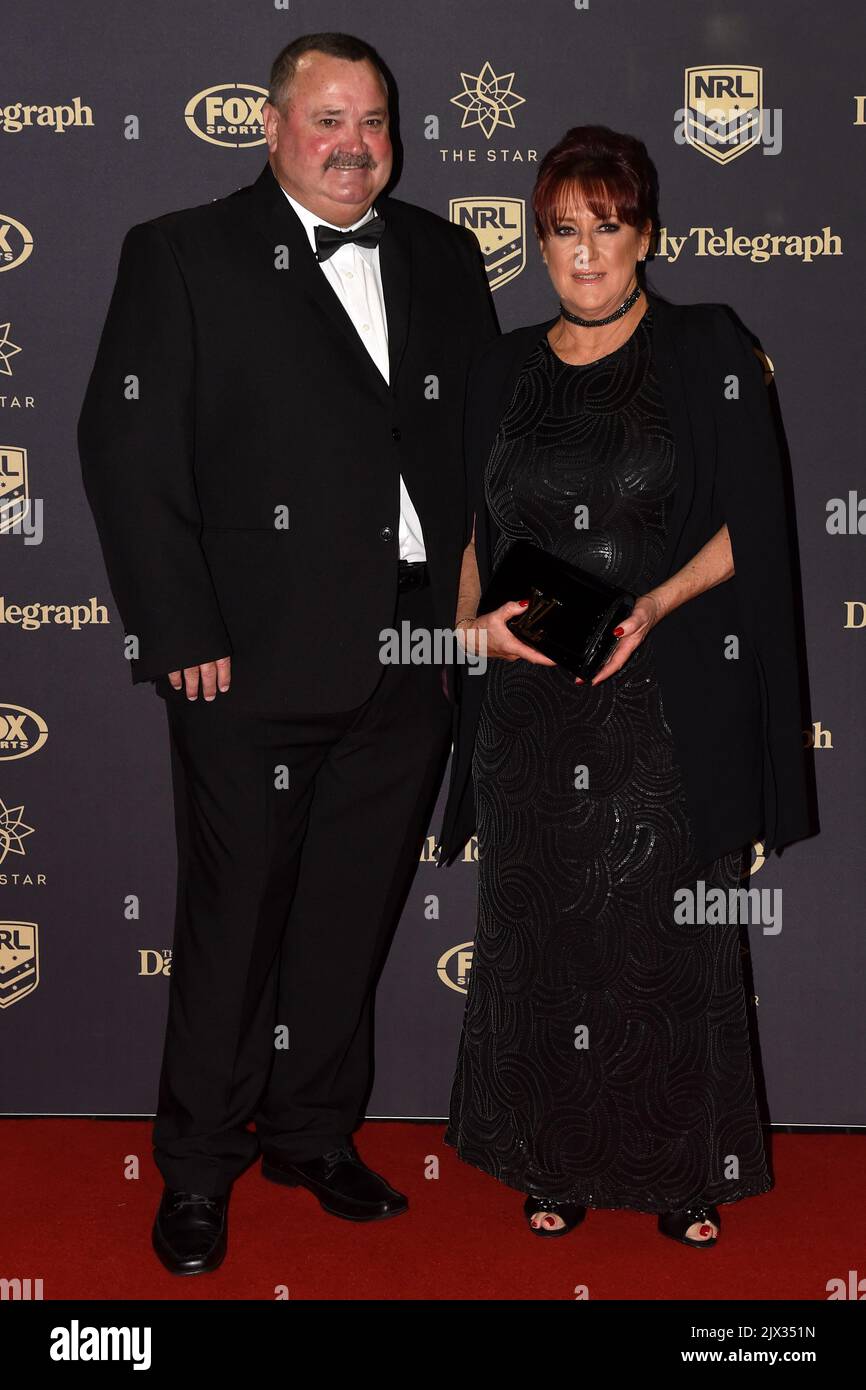 Darryl Brohman and wife Beverly arrive for the Dally M Awards in Sydney ...