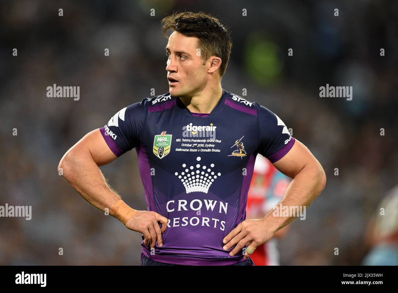 Cooper Cronk of the Storm looks on during the NRL Grand Final between ...