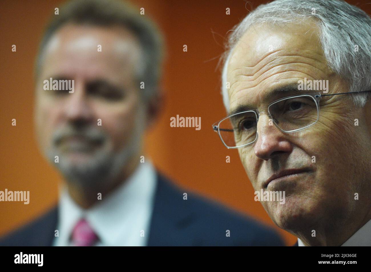 Minister for Indigenous Affairs Nigel Scullion (L) and Prime Minister ...