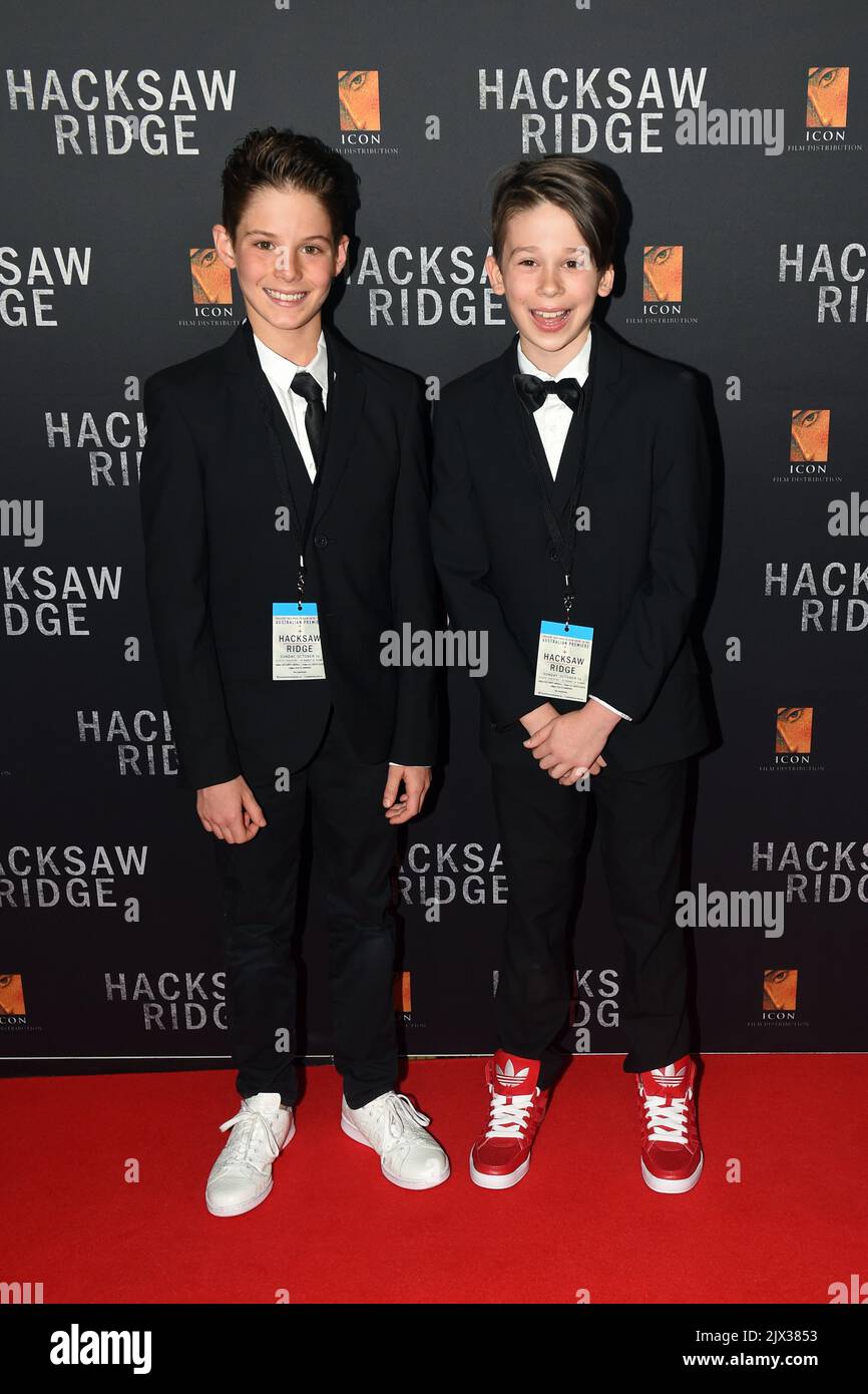 Actors Roman Guerriero (left) and Darcy Bryce pose for a photograph on ...