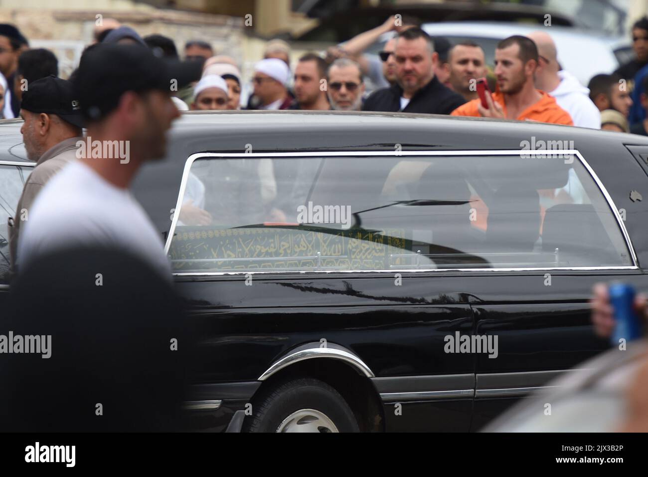 The casket of Hamad Assaad leaves Lakemba Mosque following his funeral ...