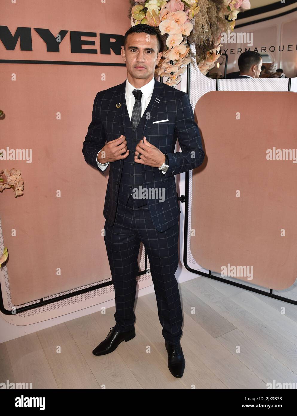 Tim Cahill poses for photos wearing Shoeditch Cahill Plus in the Myer ...