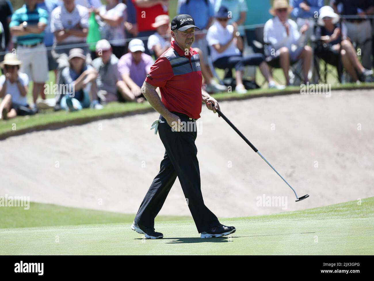 Australia's Rod Pampling walks on the ninth green during round 2 of the ...