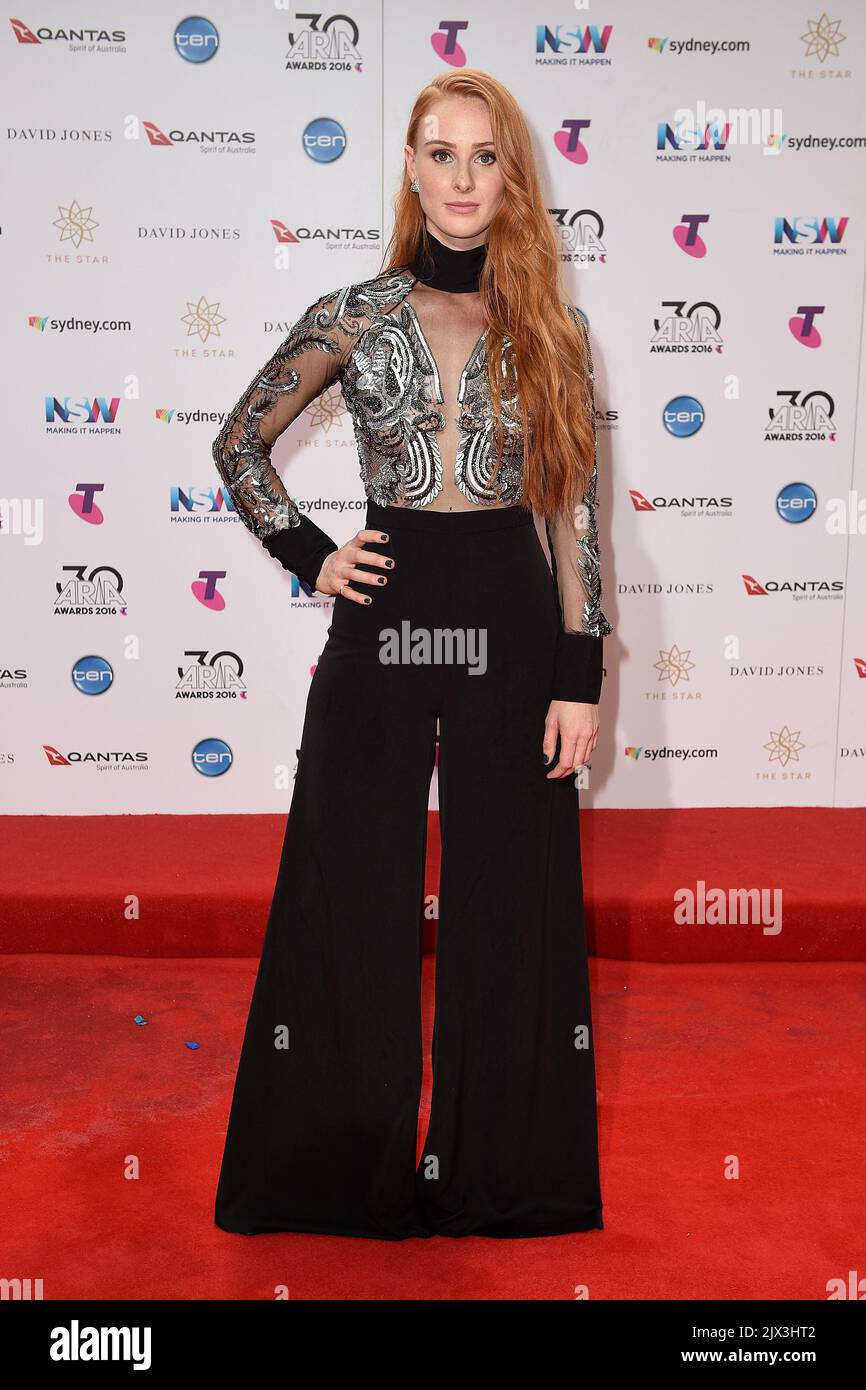Singer Vera Blue arrives at the 30th ARIA Awards at The Star, in Sydney ...