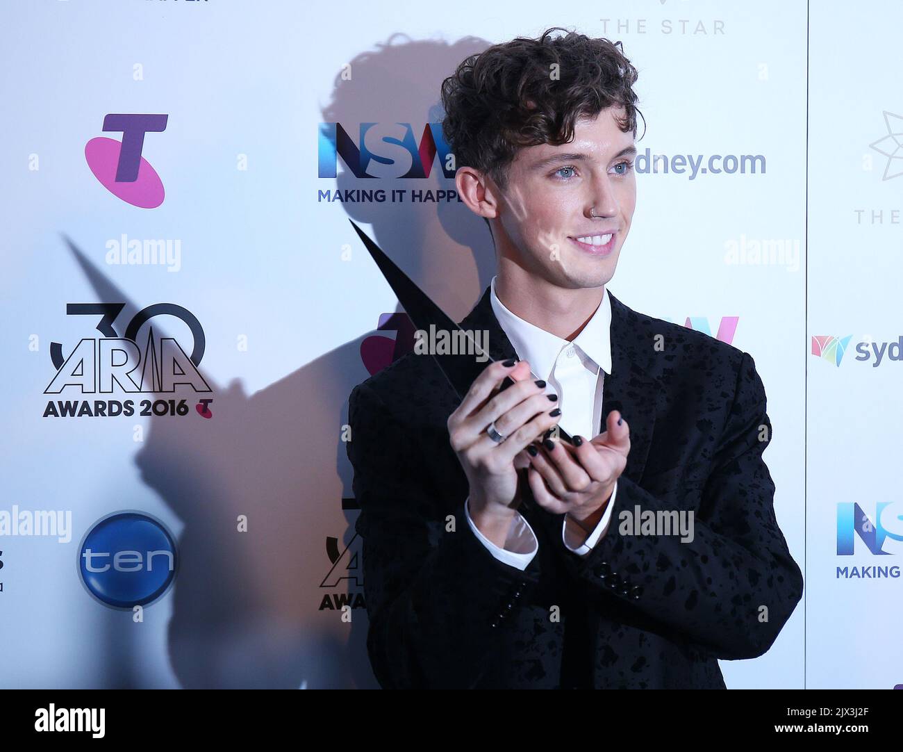 Troye Sivan poses for a photograph after winning the ARIA for Apple ...