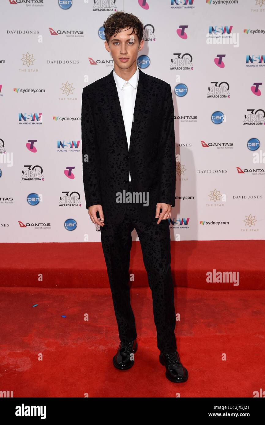 Troy Sivan arrives at the 30th ARIA Awards at The Star, in Sydney ...