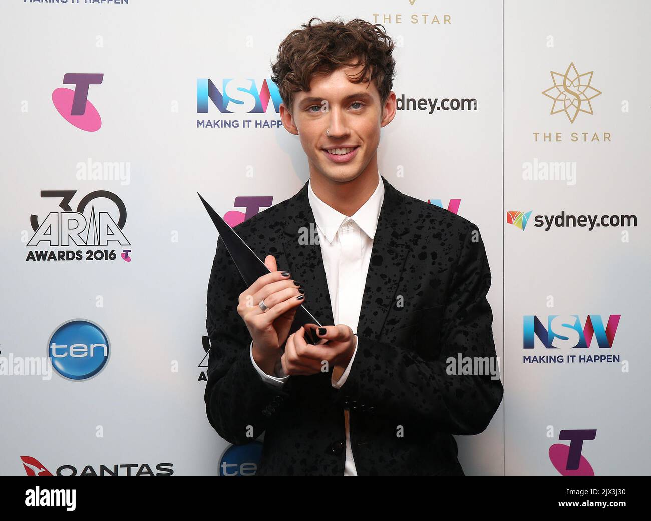 Troye Sivan poses for a photograph after winning the ARIA for Apple ...