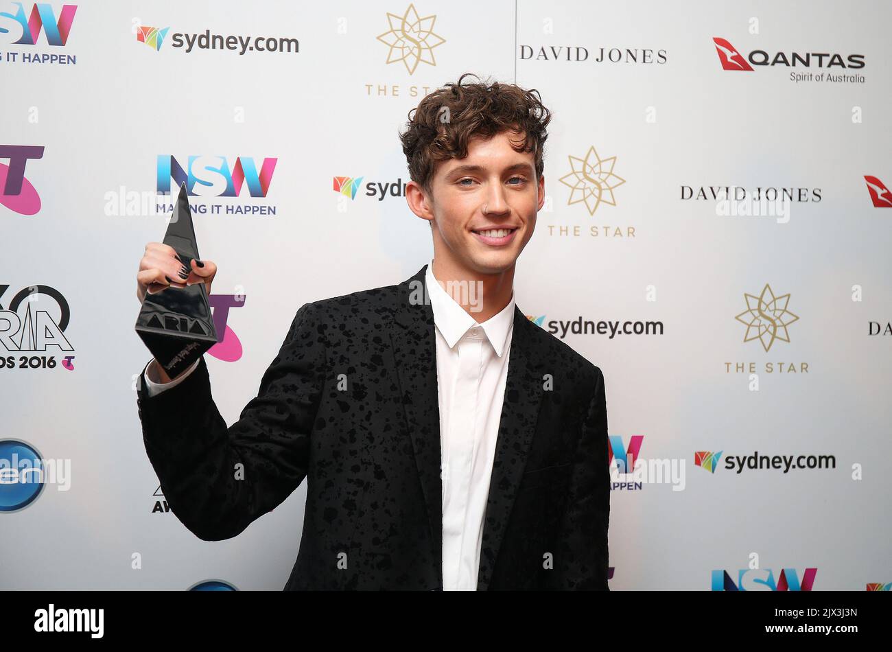 Troye Sivan poses for a photograph after winning the ARIA for Apple ...