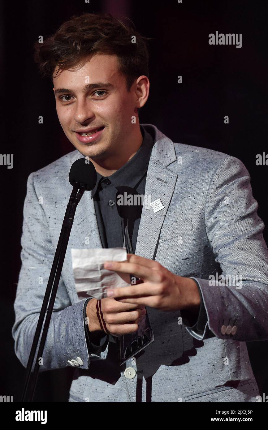 Flume accepts the ARIA for Best Male Artist during the 30th ARIA Awards ...