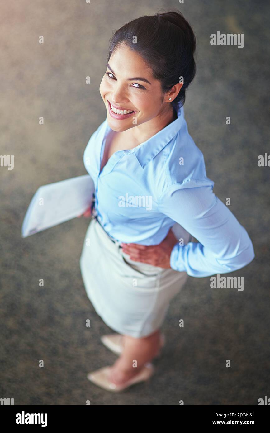Confidence is the key to success. High angle portrait of a stylish ...