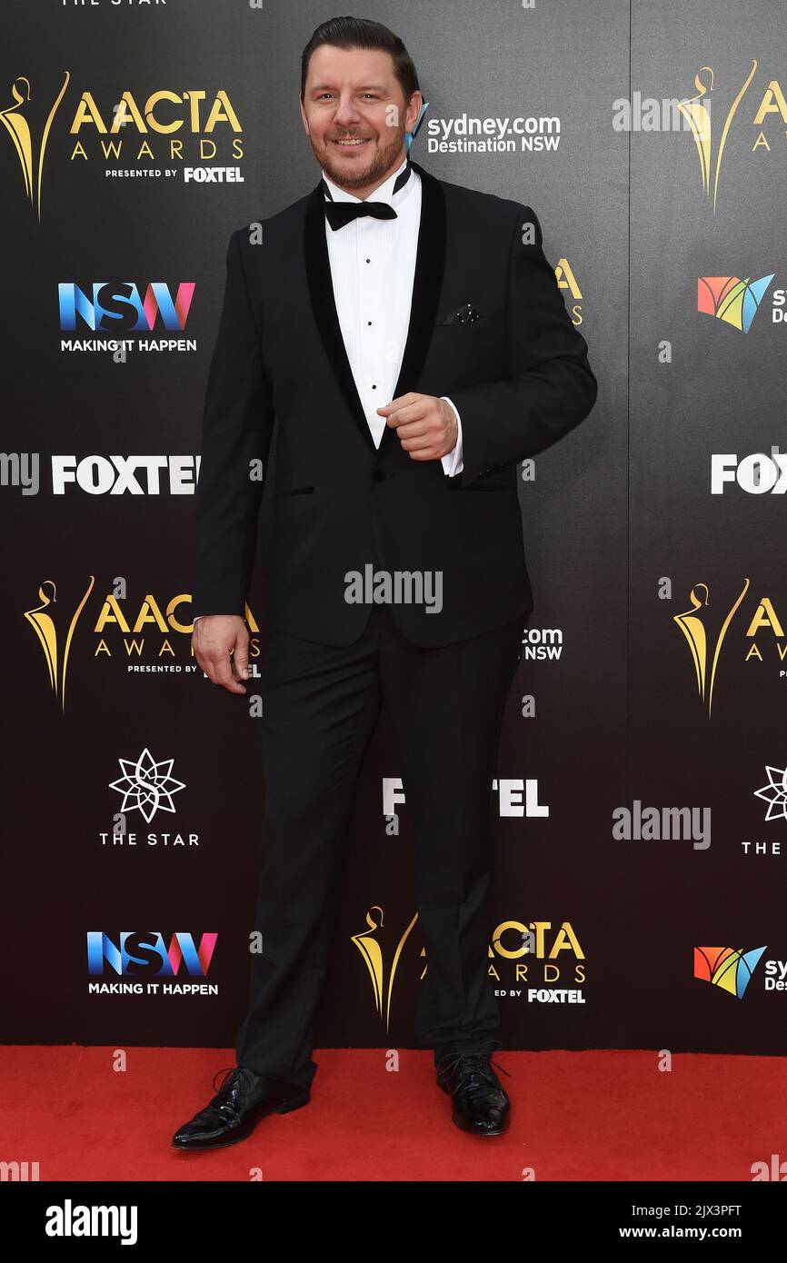 Manu Feildel on the red carpet for the AACTA Awards at the The Darling ...