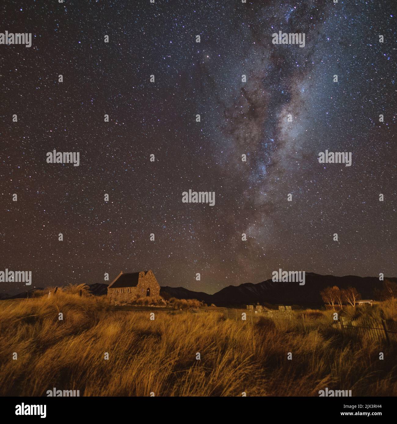 Milky way sky at Church of the Good Shepard Stock Photo - Alamy