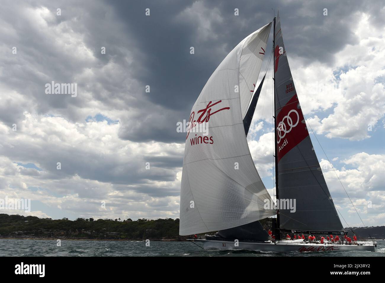 Wild Oats XI competes in the SOLAS Big Boat Challenge in Sydney on ...