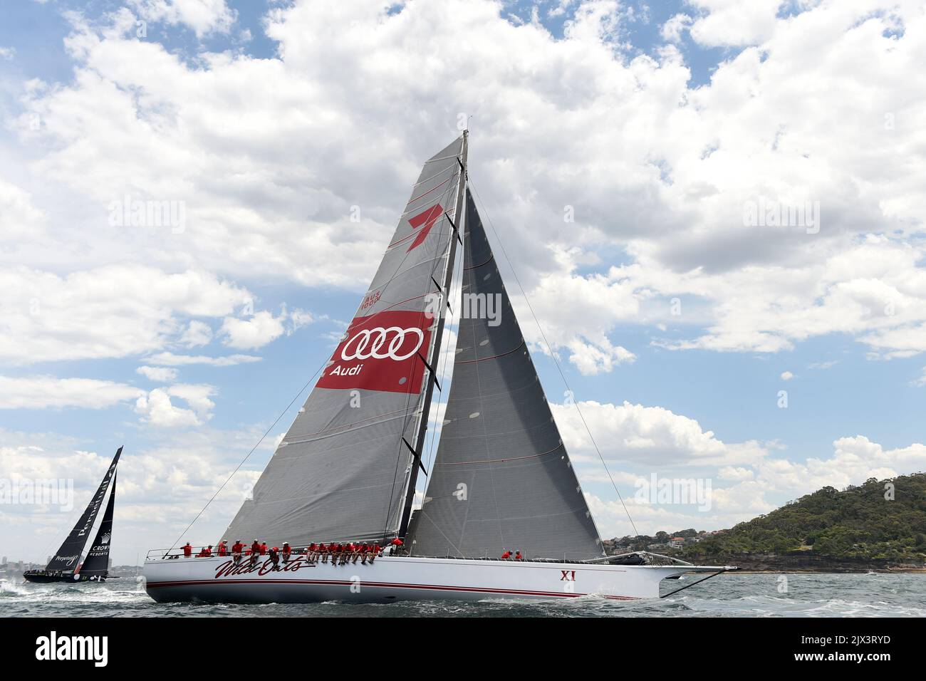 Wild Oats XI (right) and Perpetual Loyal compete in the SOLAS Big Boat ...