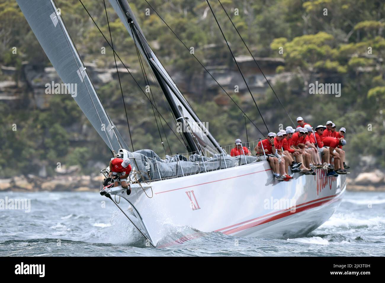 Wild Oats XI competes in the SOLAS Big Boat Challenge in Sydney on ...