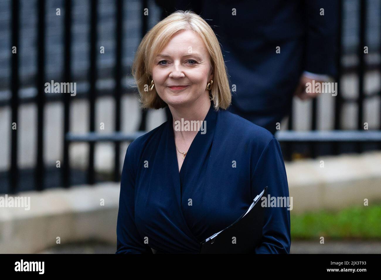 Liz Truss, the British Prime Minister seen outside 10 Downing Street ...
