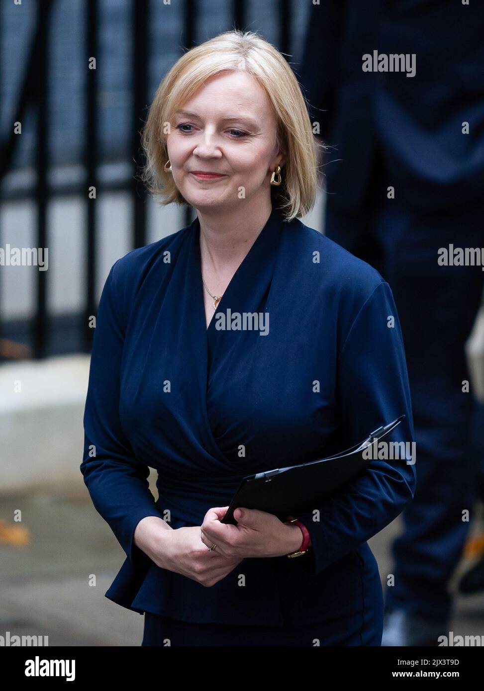 Liz Truss, the British Prime Minister seen outside 10 Downing Street ...