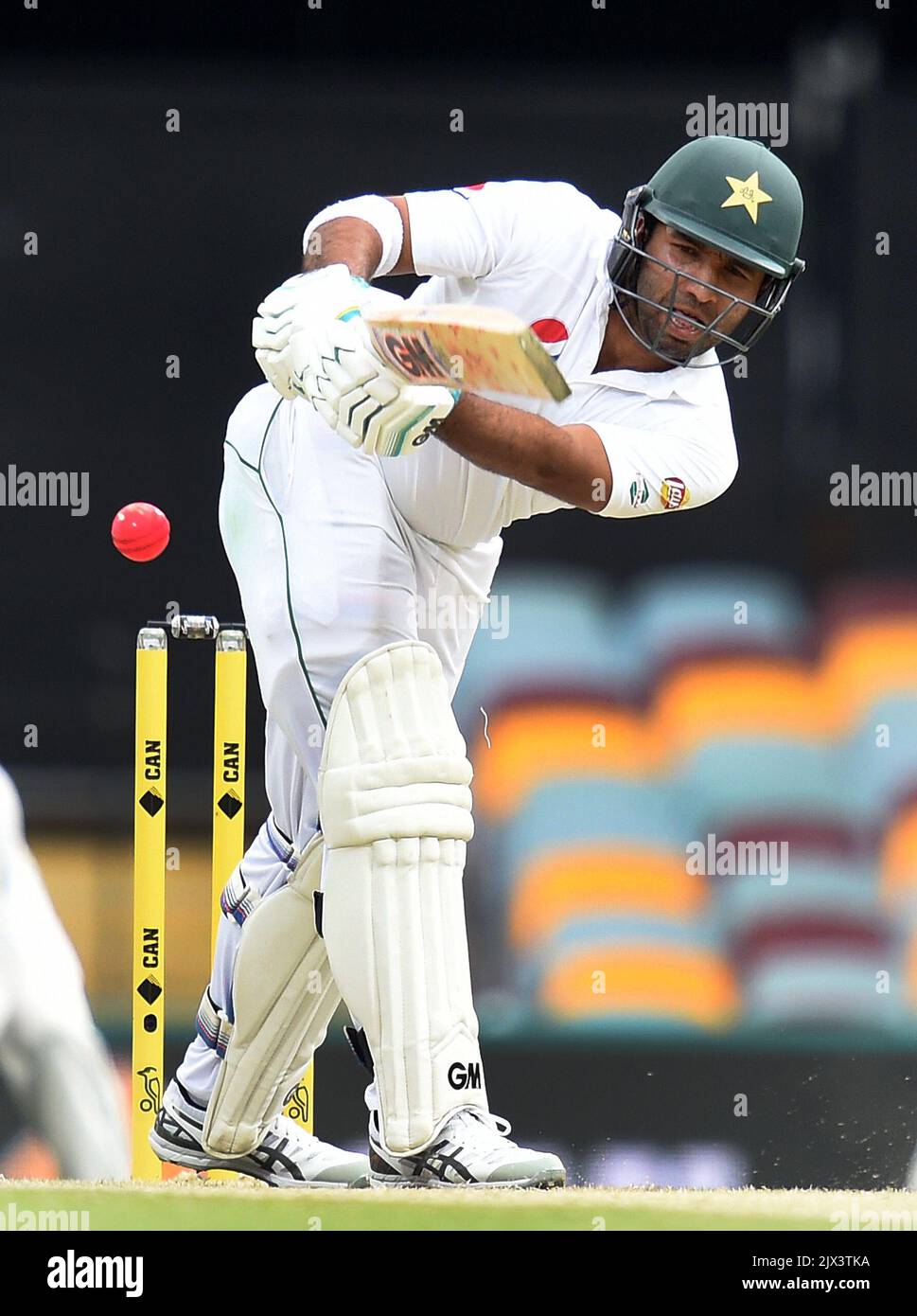 Pakistan batsman Sami Aslam plays on day 2 of the first Test match ...