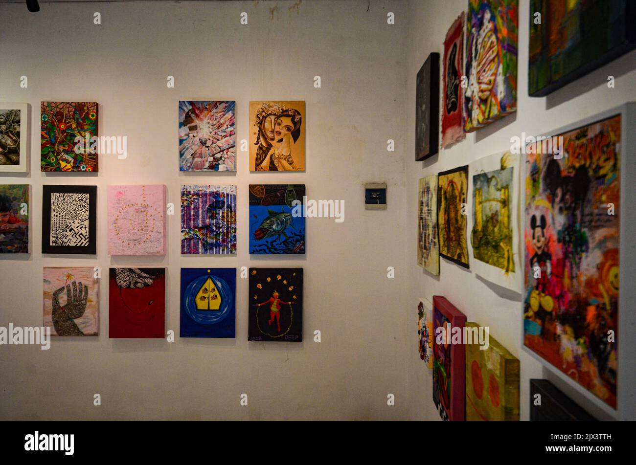 Malang, Indonesia. 06th Sep, 2022. Paintings on display at the painting ...