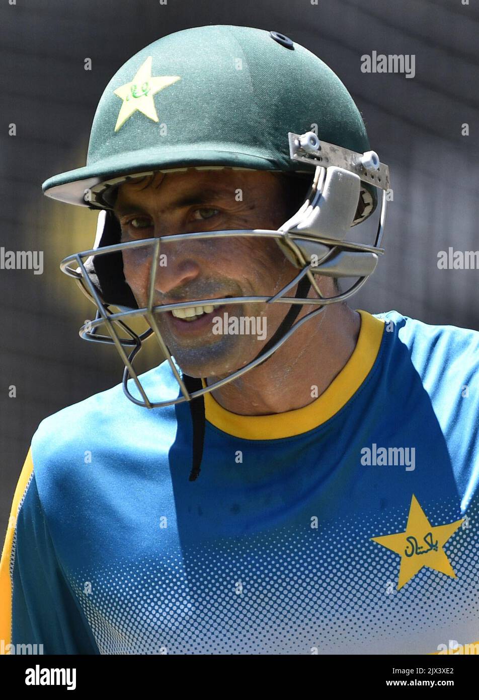 Pakistani cricketer Younis Khan is seen in the nets ahead of the Boxing ...