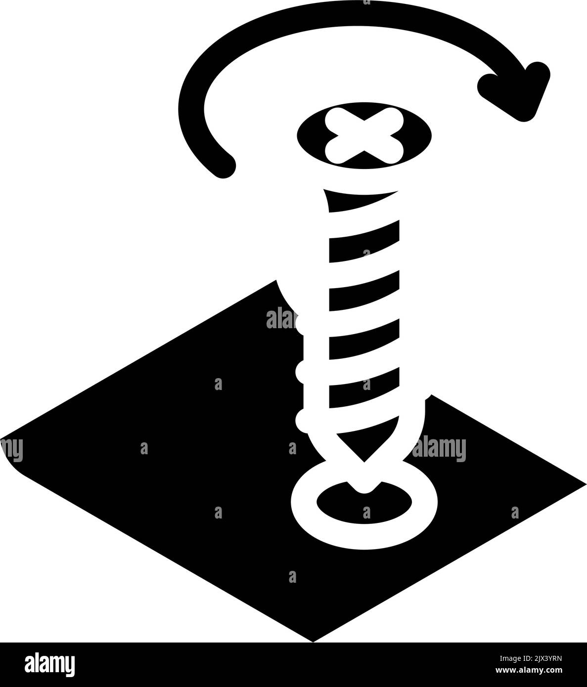 tighten screw screwdriver assembly furniture glyph icon vector ...